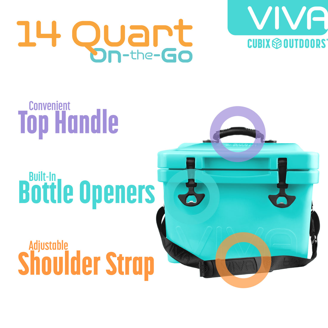 14 Quart Cooler | Day Cooler - Viva | Cubix Outdoors
